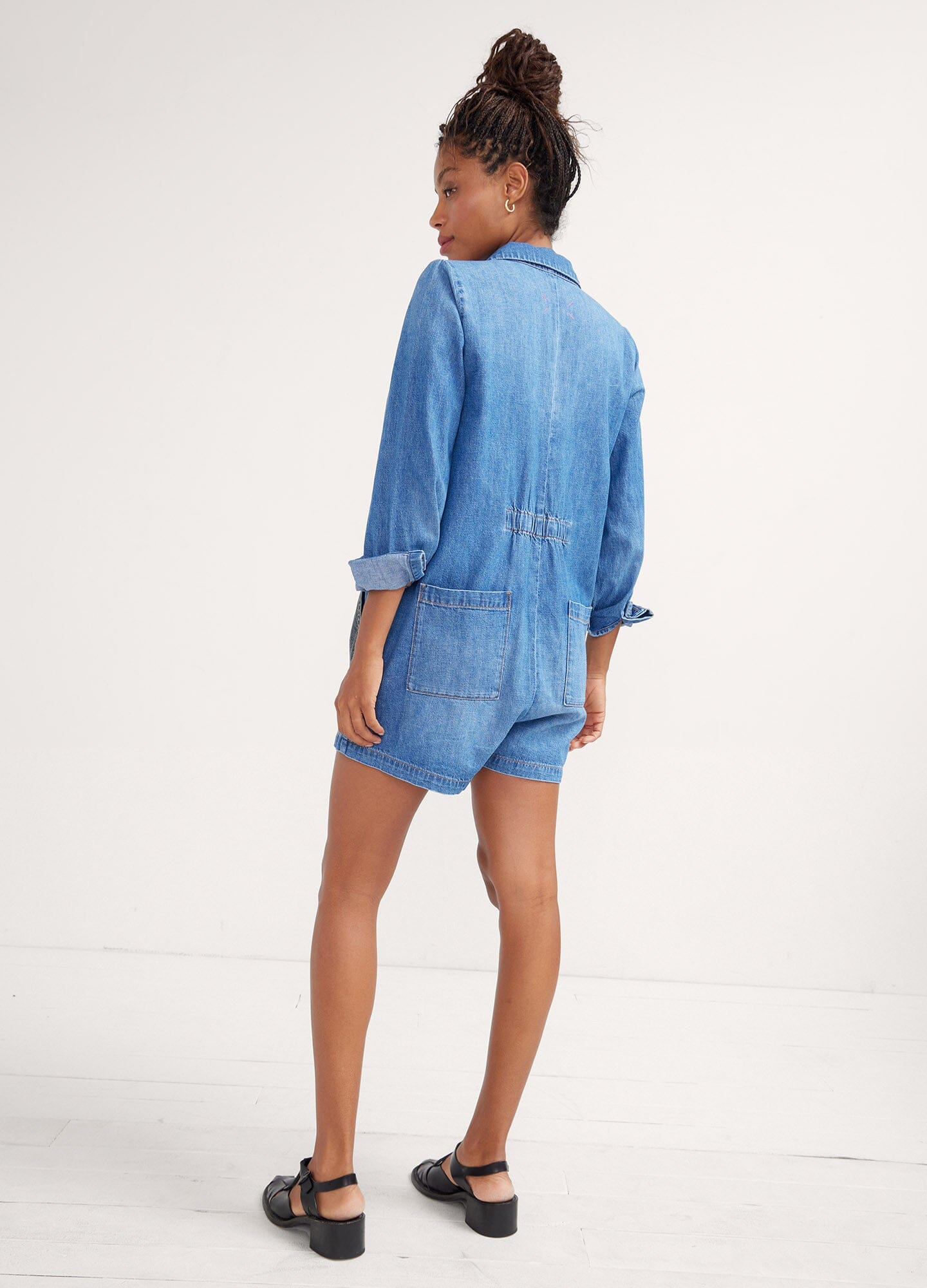 The Denim Utility Romper – HATCH Studios LLC